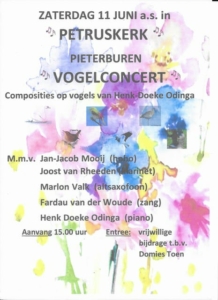 11 juni 2022 - Vogelconcert Pieterburen met Jan-Jacob Mooij - Hoboplatform